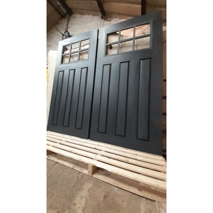 Traditional Pine Raised Panels 6 Pane Garage Doors 7” x 7” (2134 x 2134 mm)