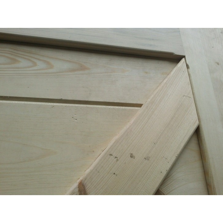 Garden Gate - Driveway Pine Side-Hung Double Gate Doors in Barn X-Brace ...